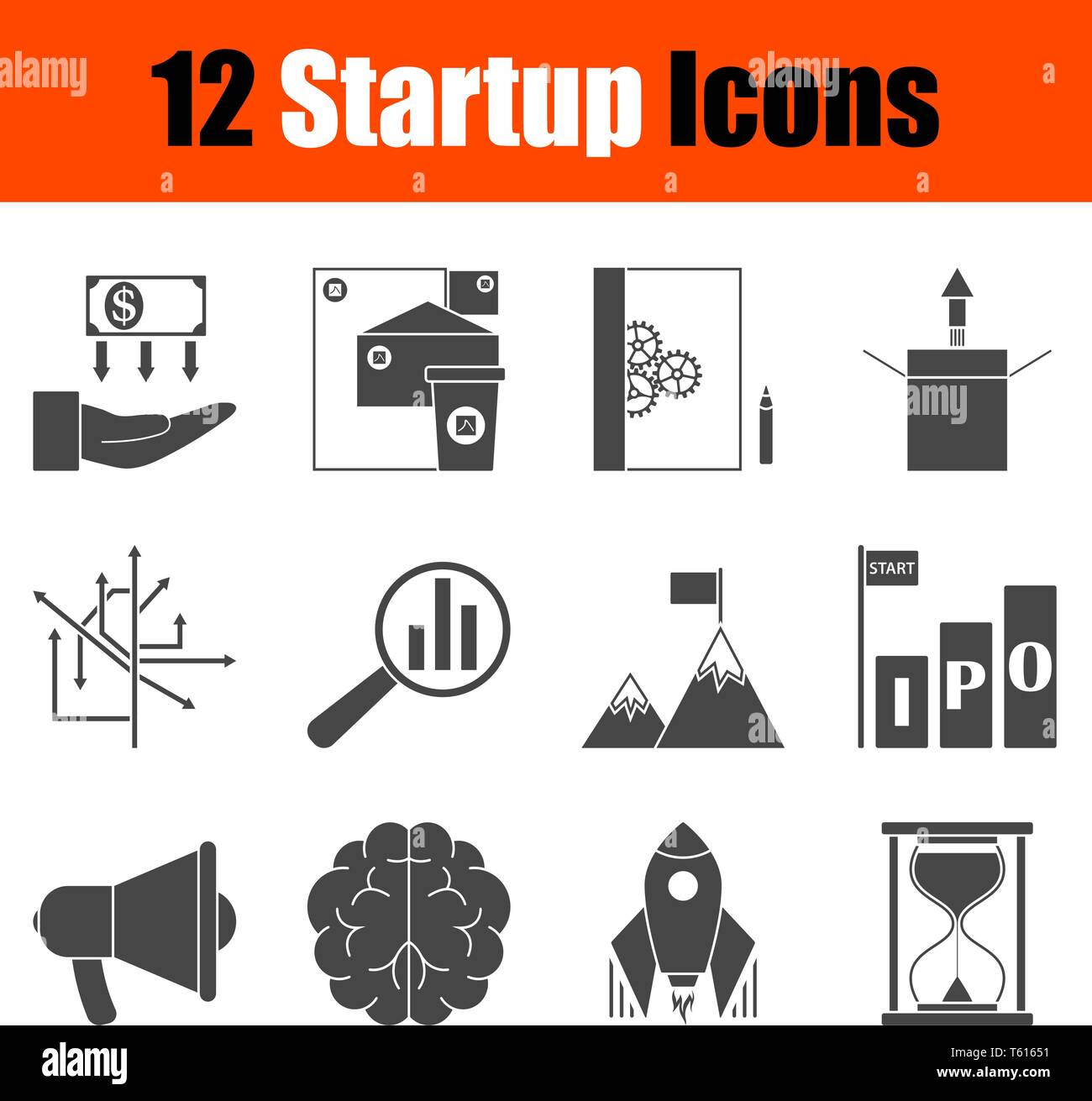 Startup Icon Set. Fully editable vector illustration. Text expanded ...