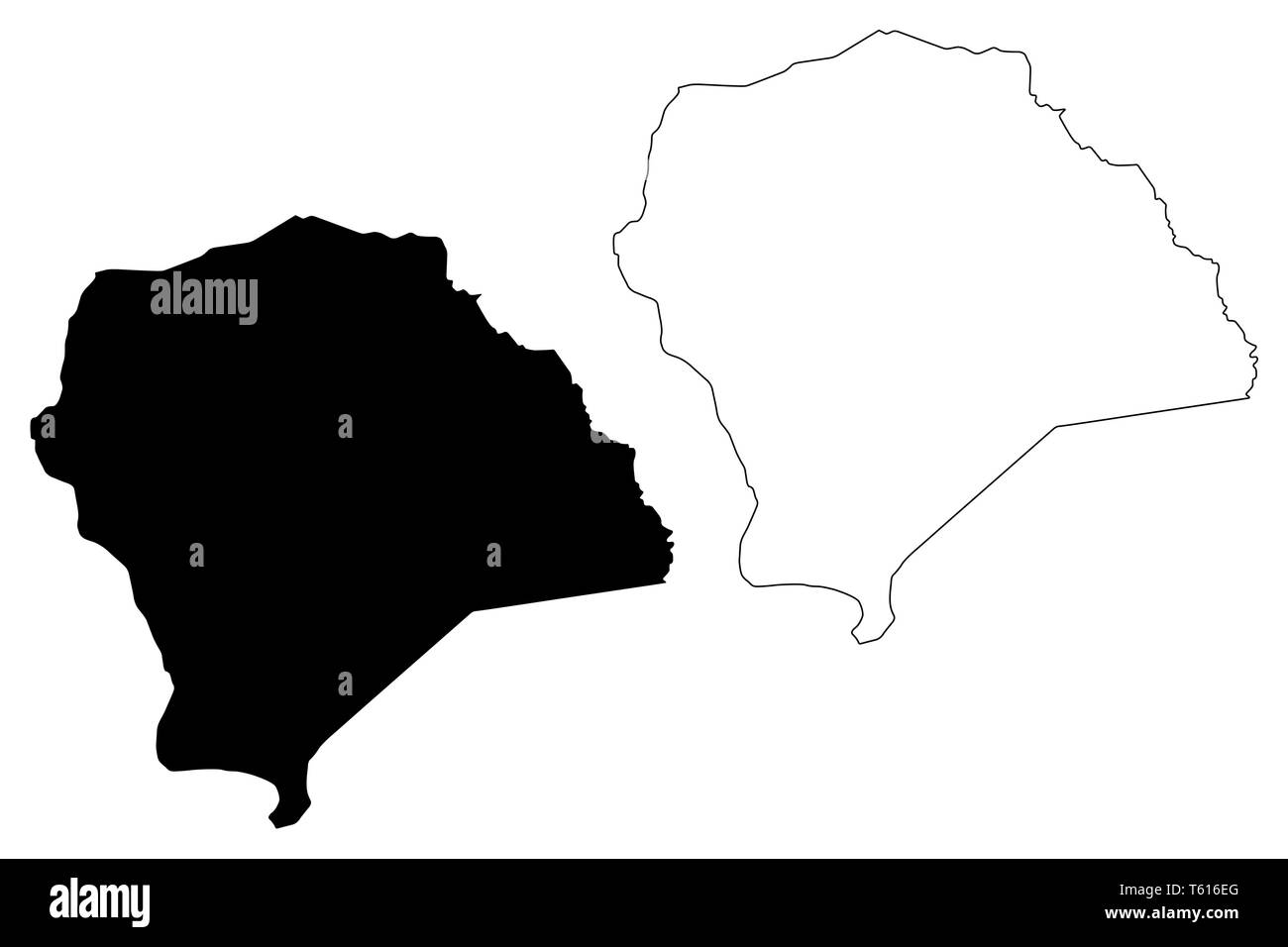 Yamoussoukro (Ivory Coast, Republic of Cote dIvoire) map vector ...