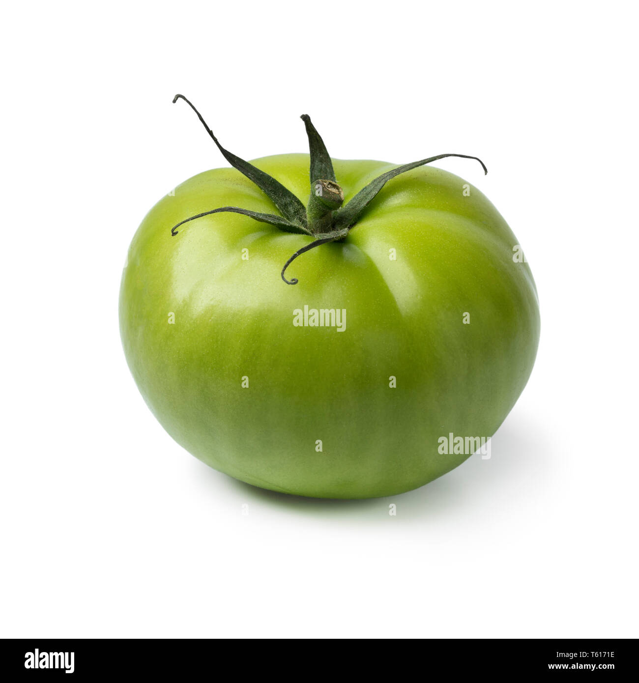 Single fresh green unripe tomato isolated on white background Stock ...