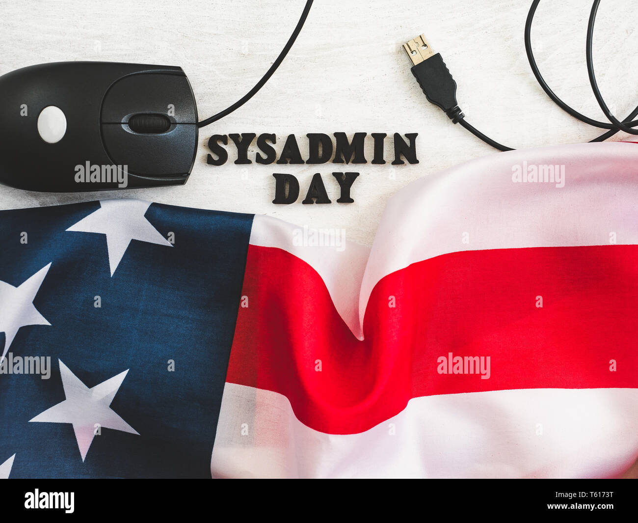 Beautiful greeting card for Sysadmin Day. Wooden letters with a ...
