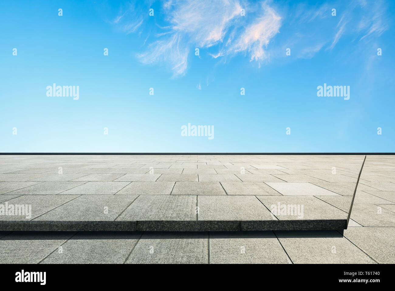 Empty square floor and beautiful sky clouds landscape Stock Photo - Alamy