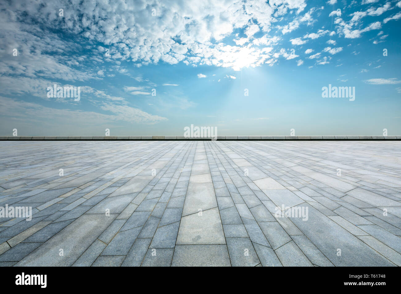 Empty square floor and beautiful sky clouds landscape Stock Photo - Alamy
