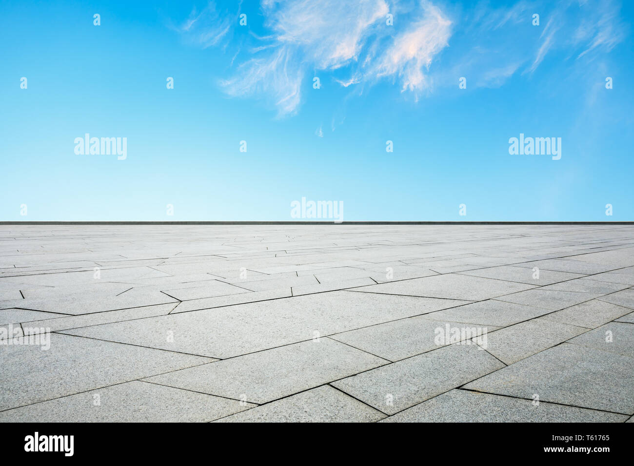 Empty square floor and beautiful sky clouds landscape Stock Photo - Alamy
