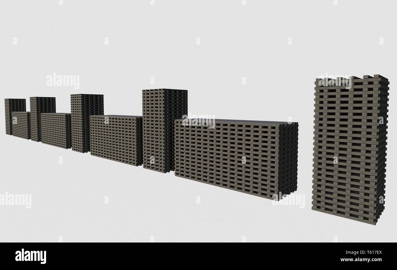 3D model of a multi-storey building Stock Photo - Alamy