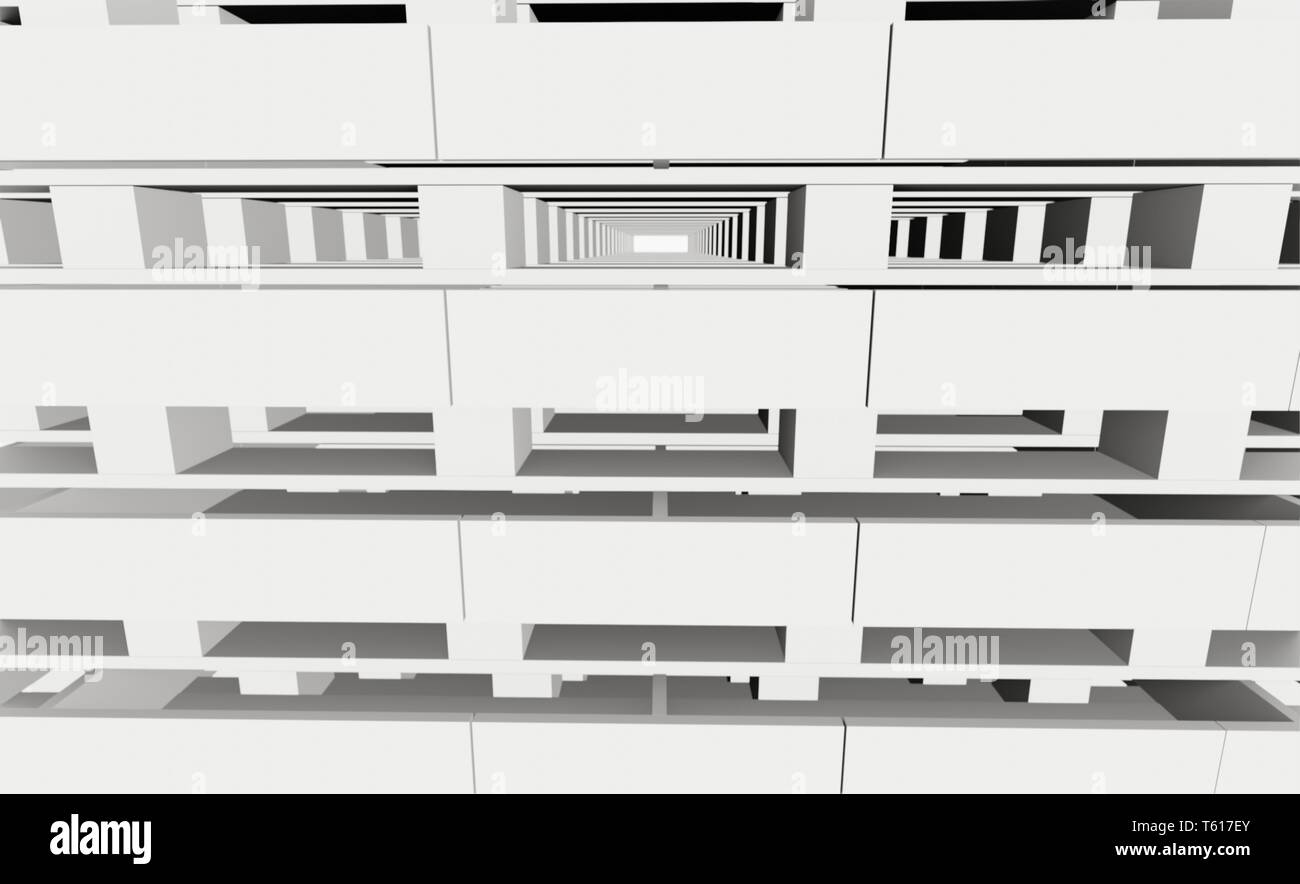 3D model of a multi-storey building Stock Photo - Alamy