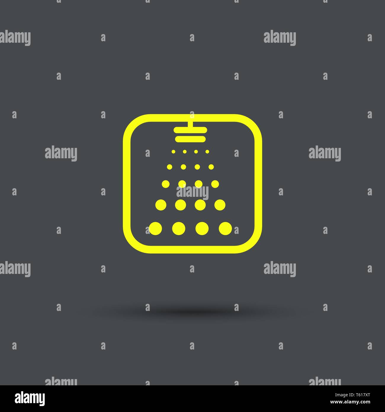 Sprinkler icon. Isolated. Yellow sign on the gray background. Exclusive ...