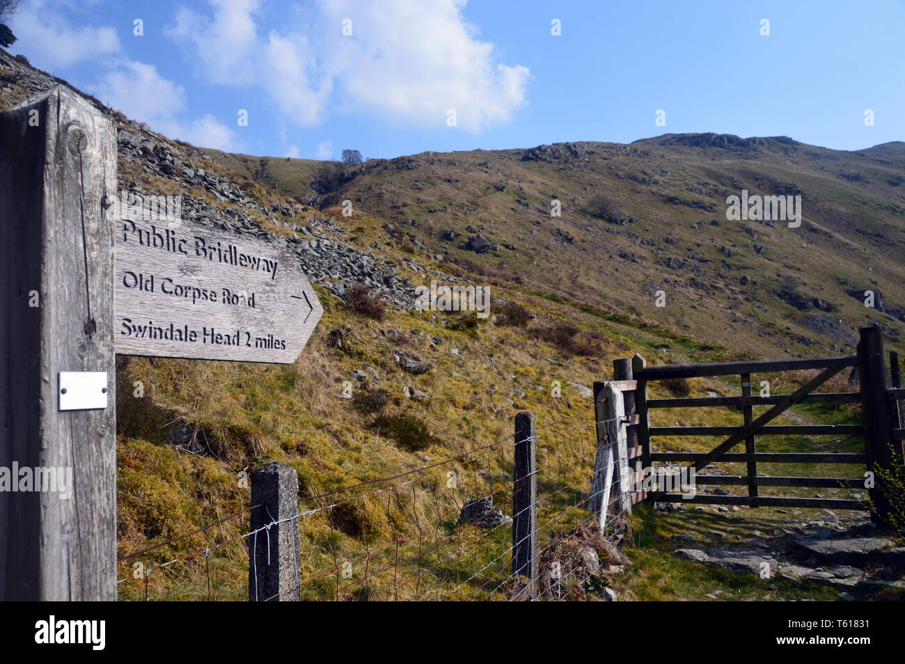 Wooden Signpost for the Public Bridleway to Swindale Head on the Old ...