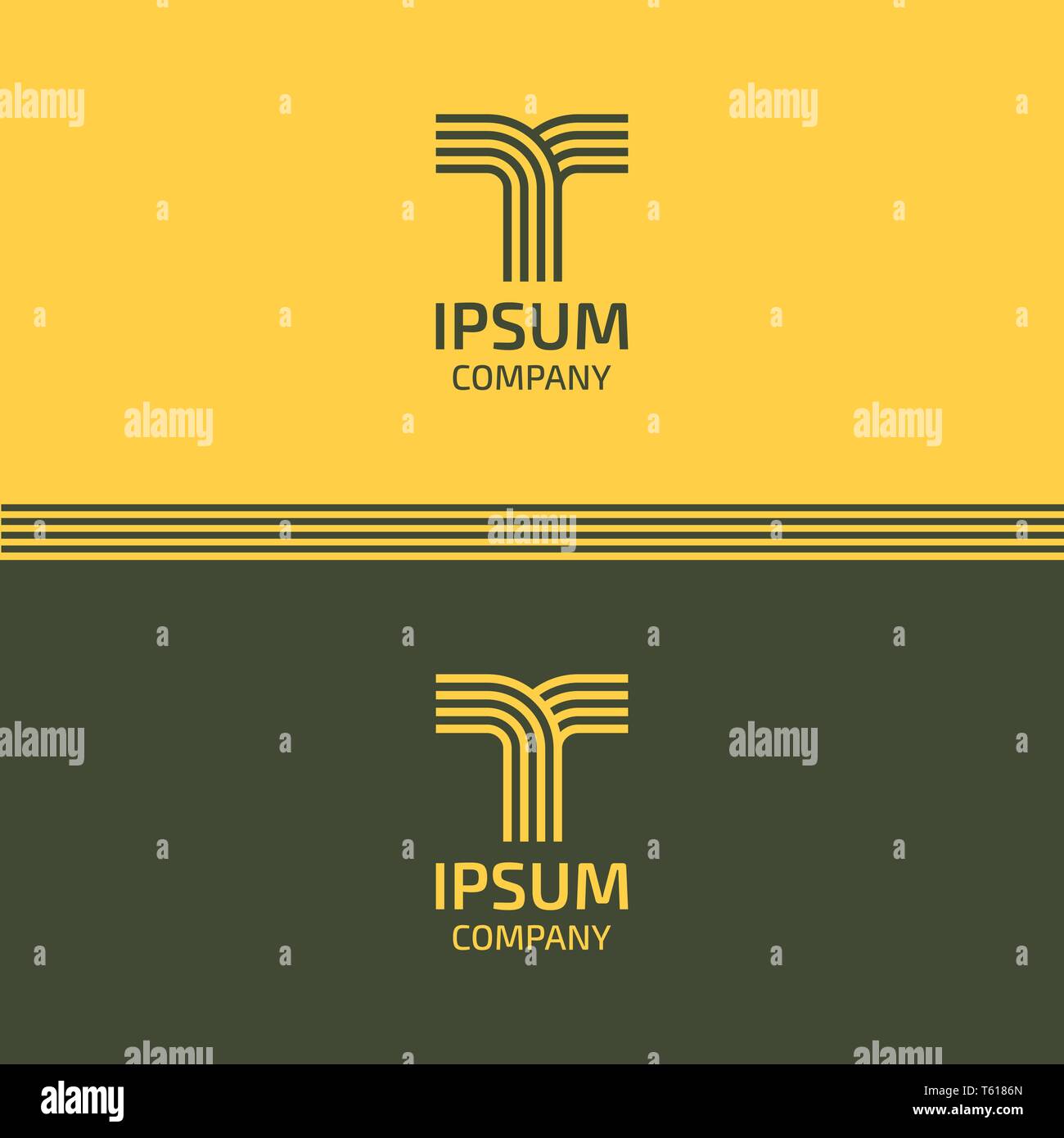 Letter T logo design template. Line vector symbol. Abstract image of ...