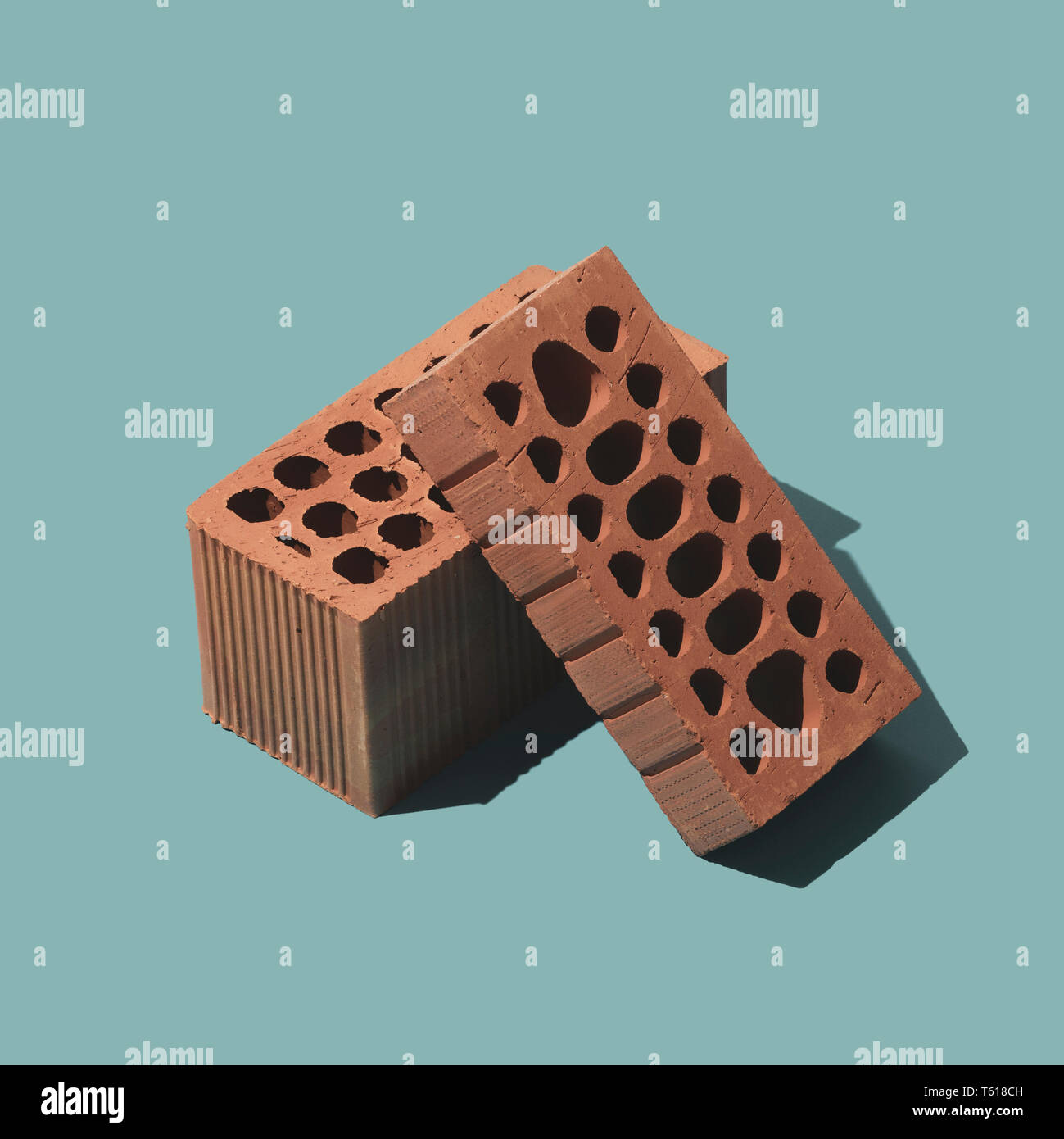 Clay bricks for construction industry and home renovation Stock Photo ...