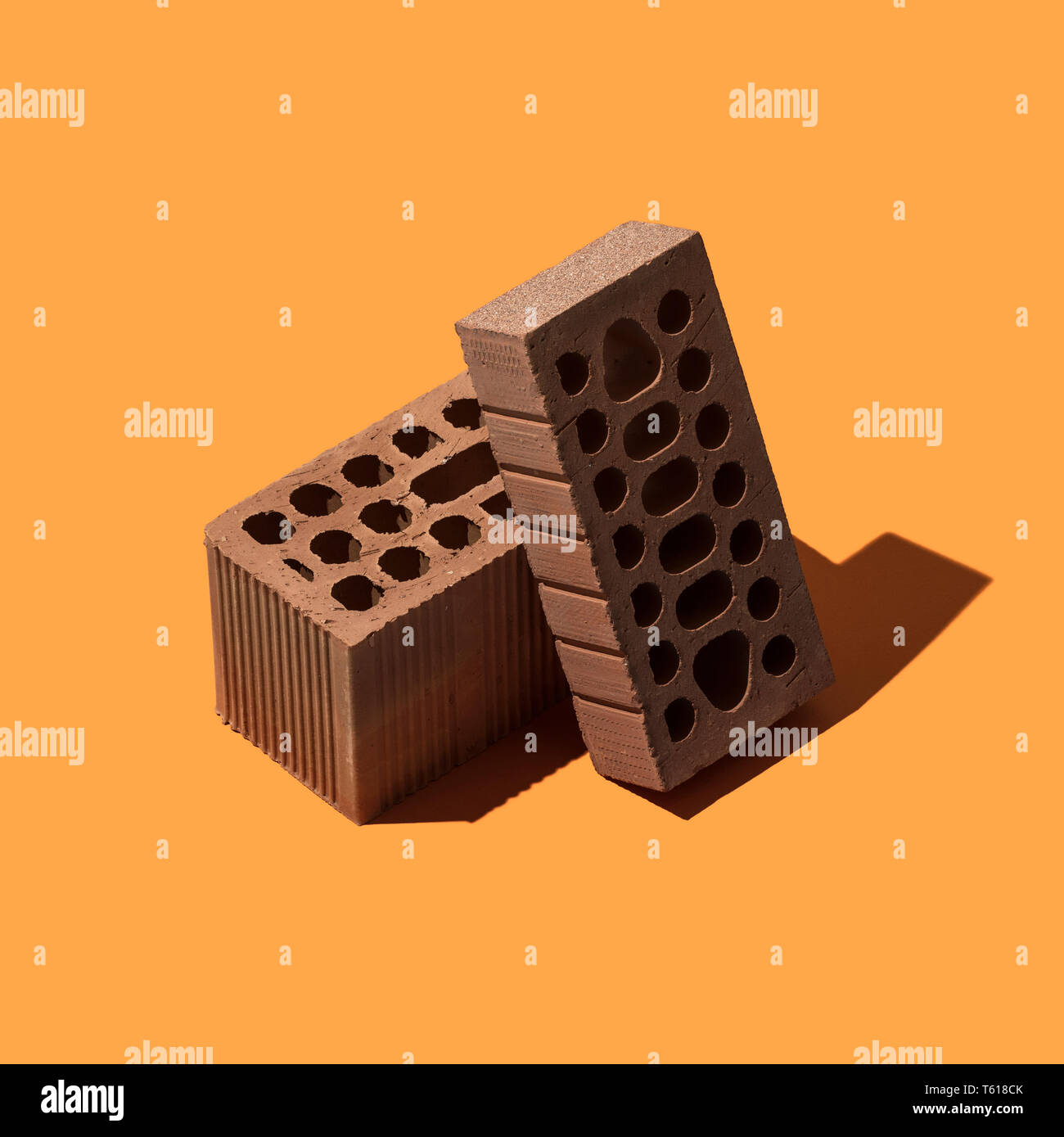 Clay bricks for construction industry and home renovation Stock Photo ...