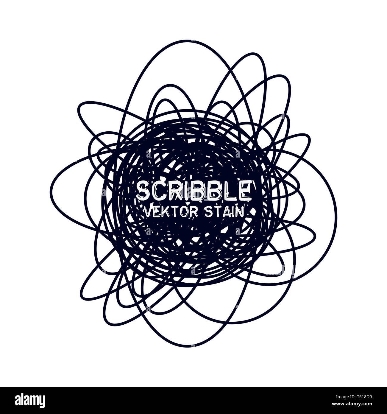 Doodle scribbles Shapes with place for text. Logo emblem. Vector ...