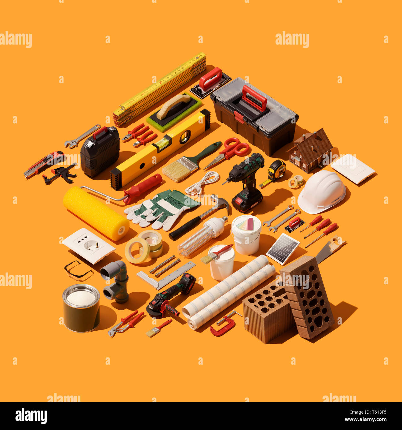 Home renovation, remodeling and DIY: isometric tools and equipment ...