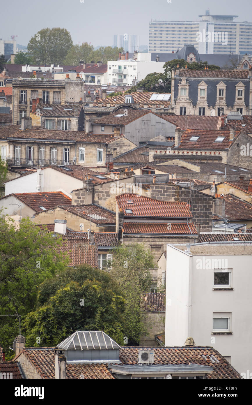 Aerial point of view of the roofs of Bordeaux France Stock Photo - Alamy