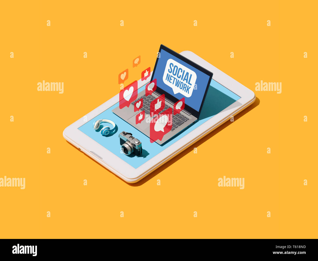 Social networks and communication technology: social media on a laptop ...