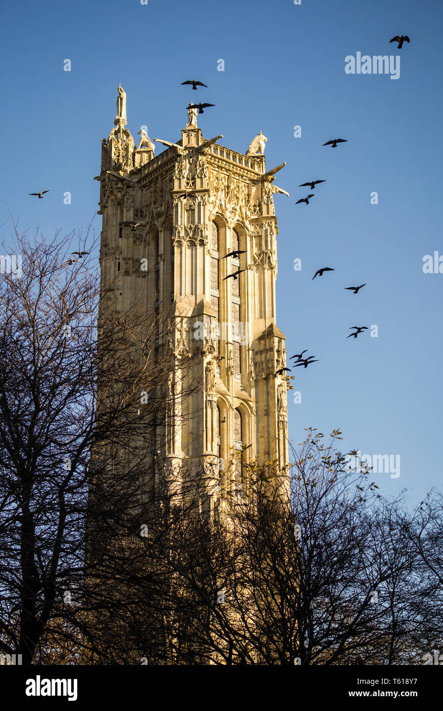 Saint Jacques tower in Paris France Stock Photo - Alamy