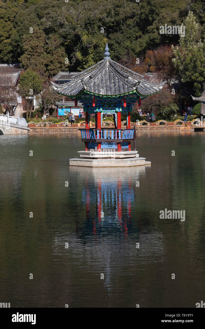 Chinese pagoda, Deyue Pavilion, Black Dragon Lake, Black Dragon Pool ...
