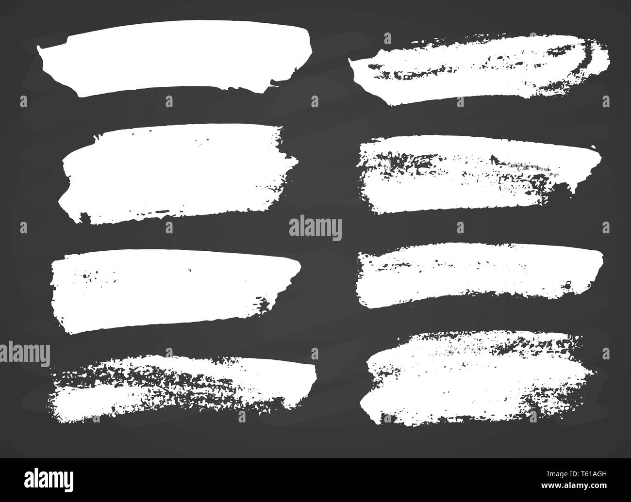 Brush strokes Set hand drawn grunge texture vector illustration on ...