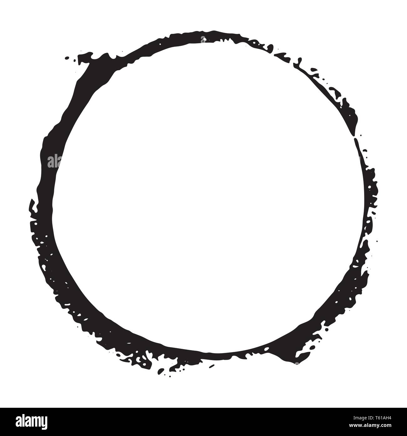 Round Frame, grunge textured hand drawn element, vector illustration ...