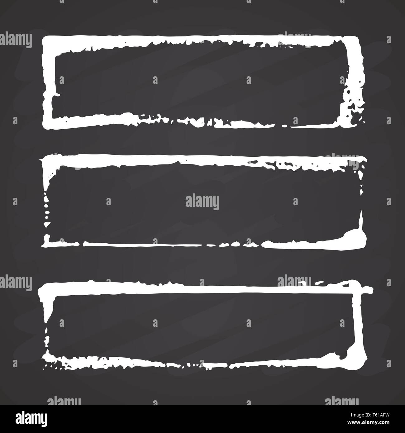 Frames and text boxes, grunge textured hand drawn elements set, vector ...