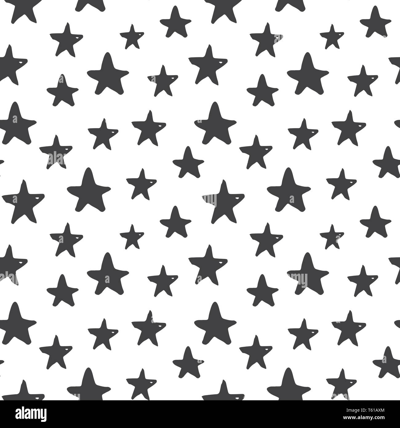 Star seamless pattern, Hand drawn sketched doodle stars, vector ...