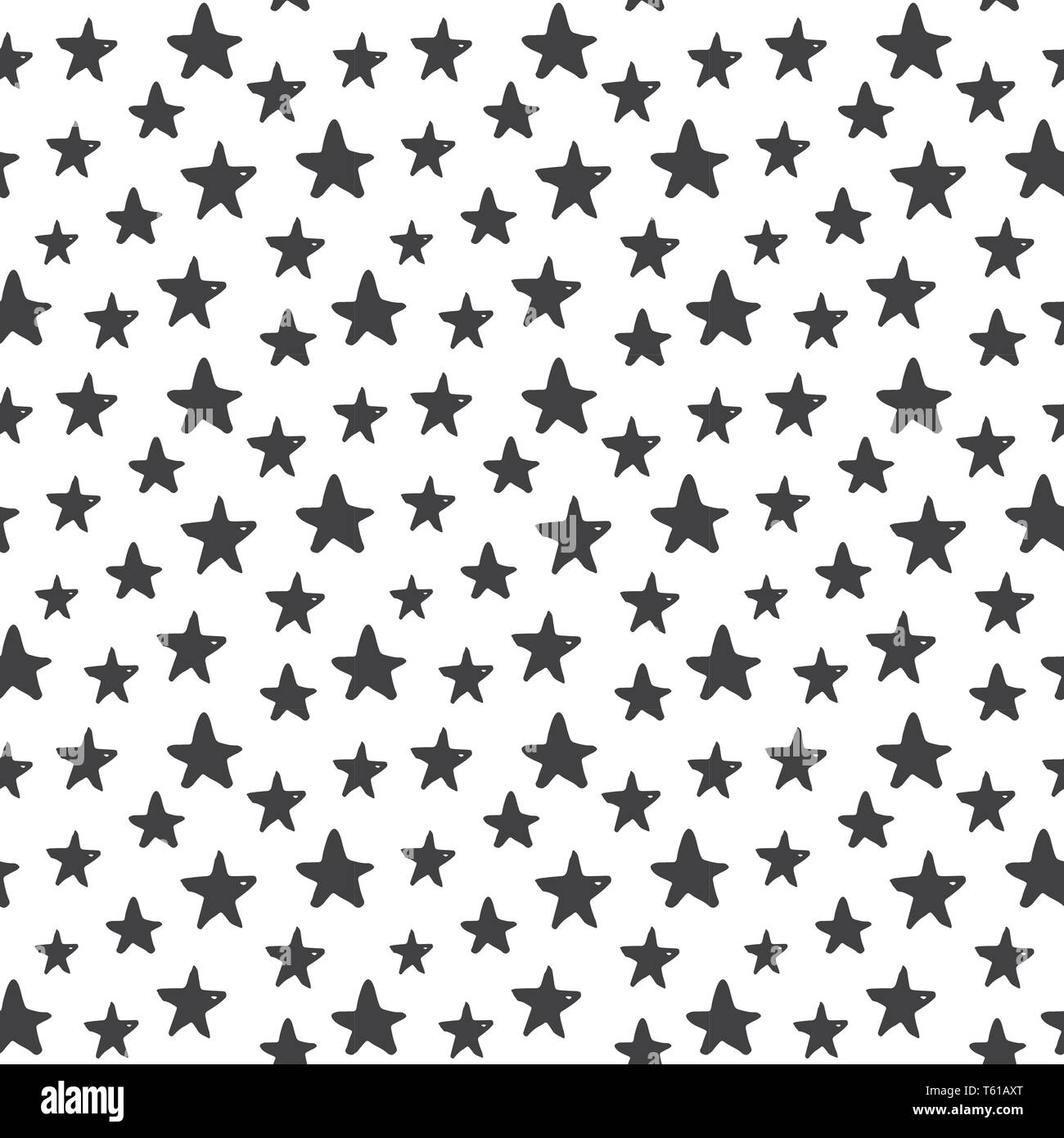 Star seamless pattern, Hand drawn sketched doodle stars, vector ...