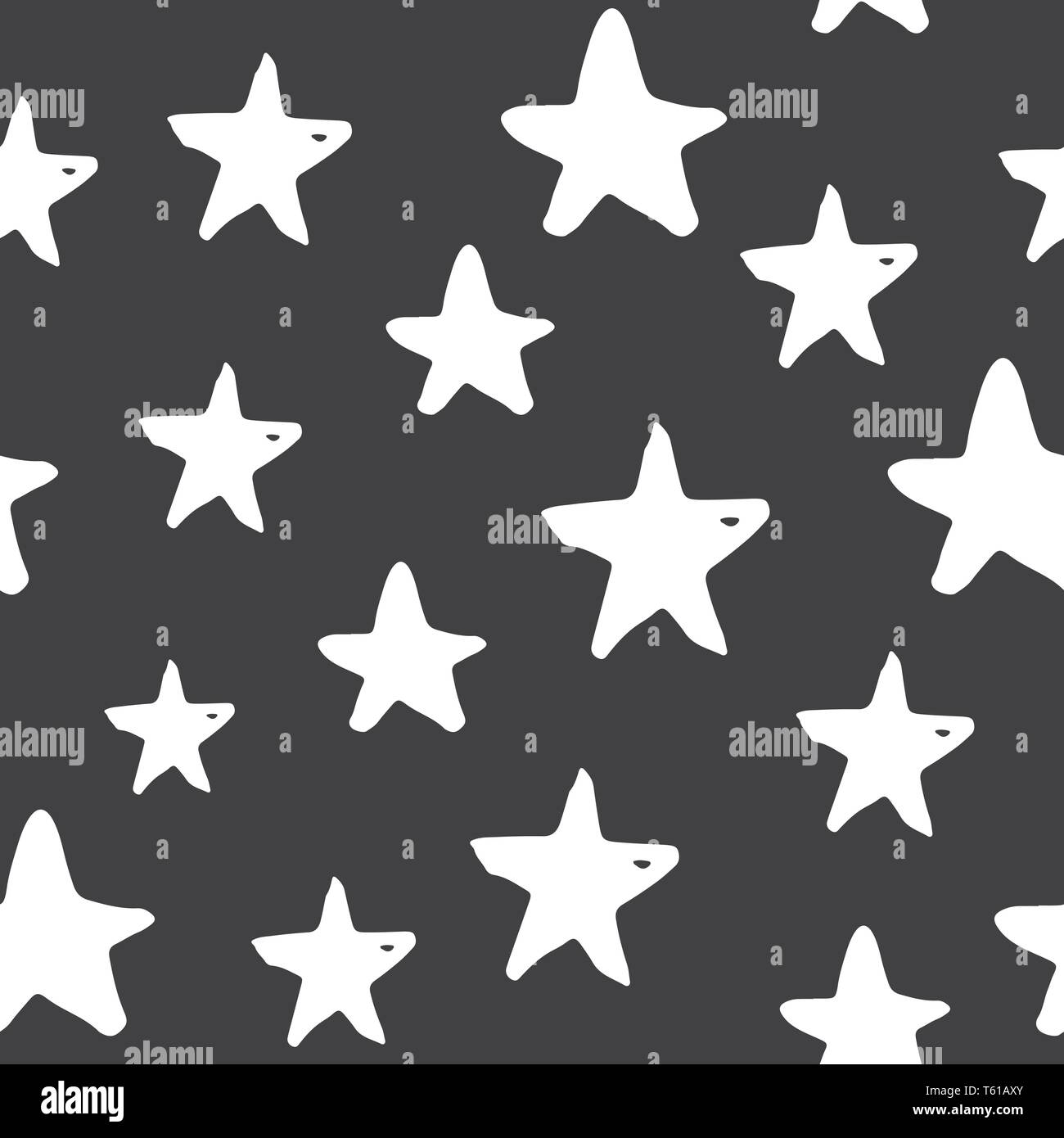 Star seamless pattern, Hand drawn sketched doodle stars, vector ...