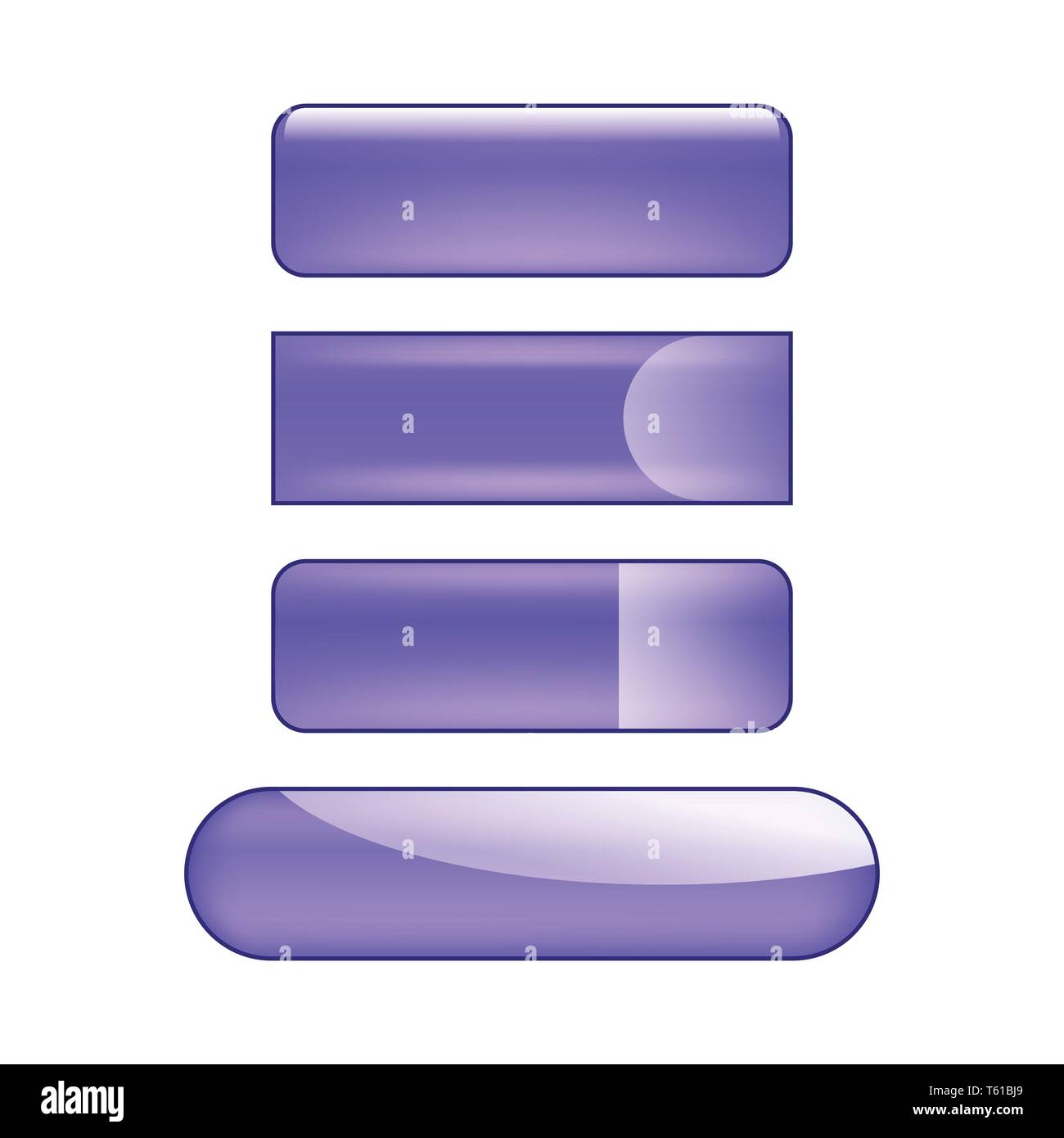 vector bright glossy web buttons set - purple and violet Stock Vector ...