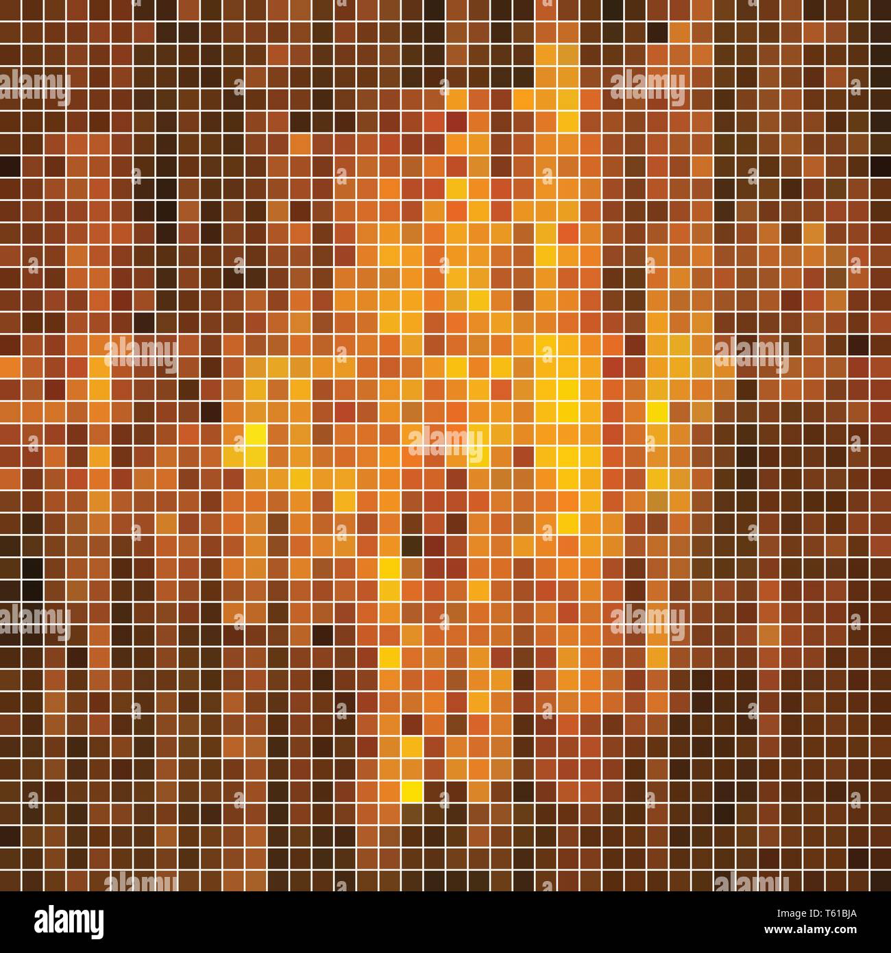 abstract vector square pixel mosaic background - orange Stock Vector ...