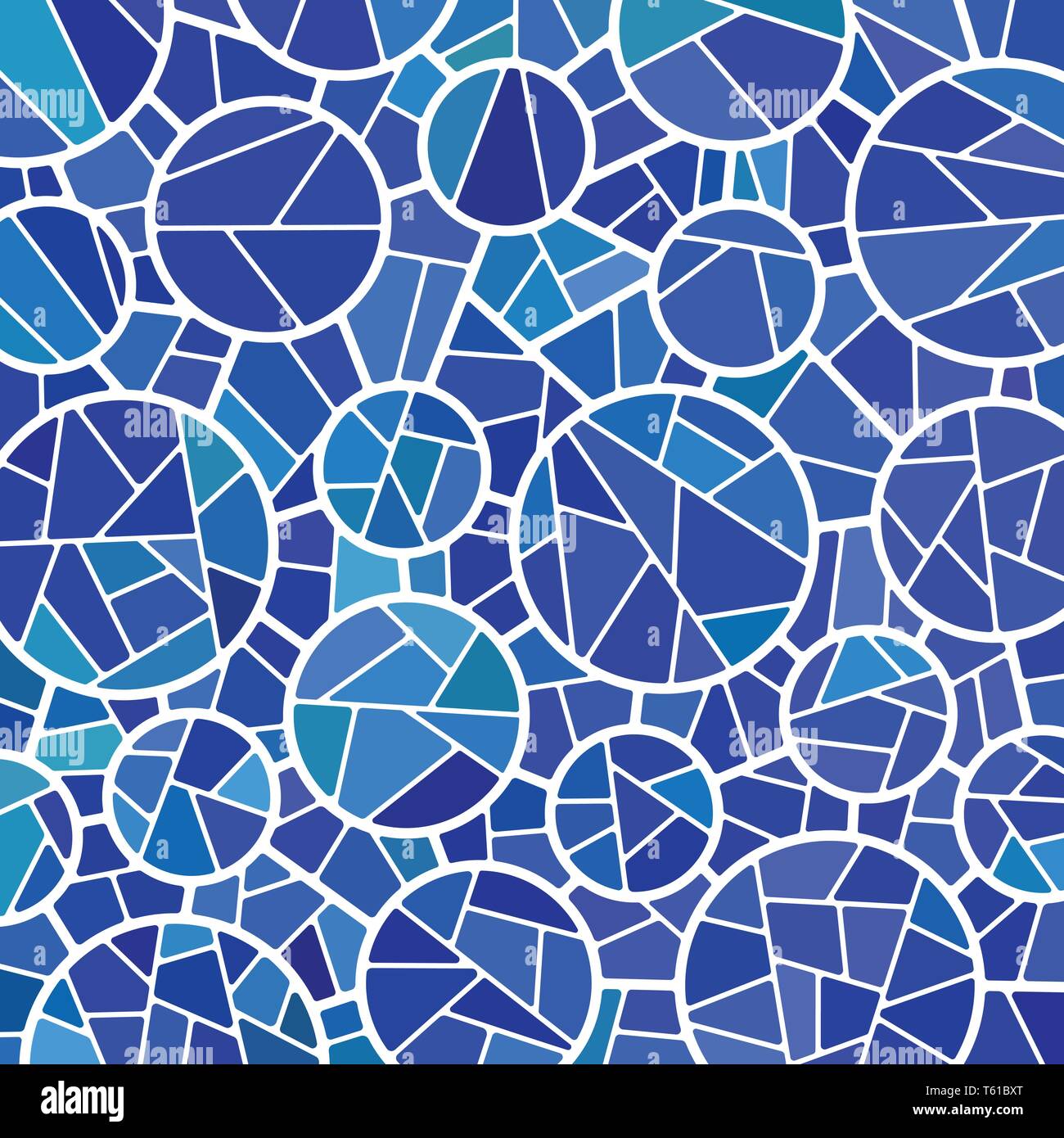 abstract vector stained-glass mosaic background - bright blue Stock ...