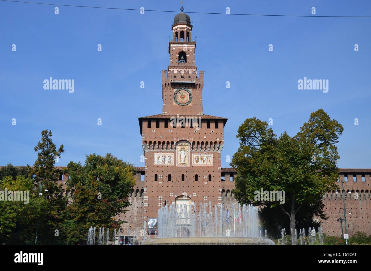 Sforza Castle, medieval architecture in Milan, Italy Stock Photo - Alamy
