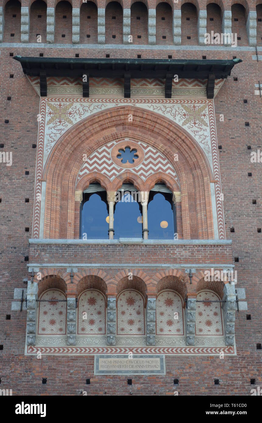 Sforza Castle, medieval architecture in Milan, Italy Stock Photo - Alamy