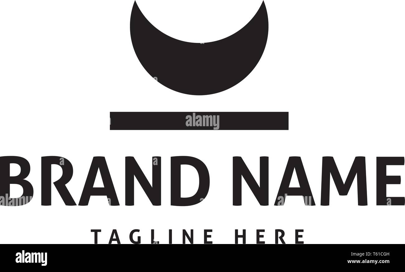 Inverted Moon Abstract Black vector logo design Stock Vector Image ...