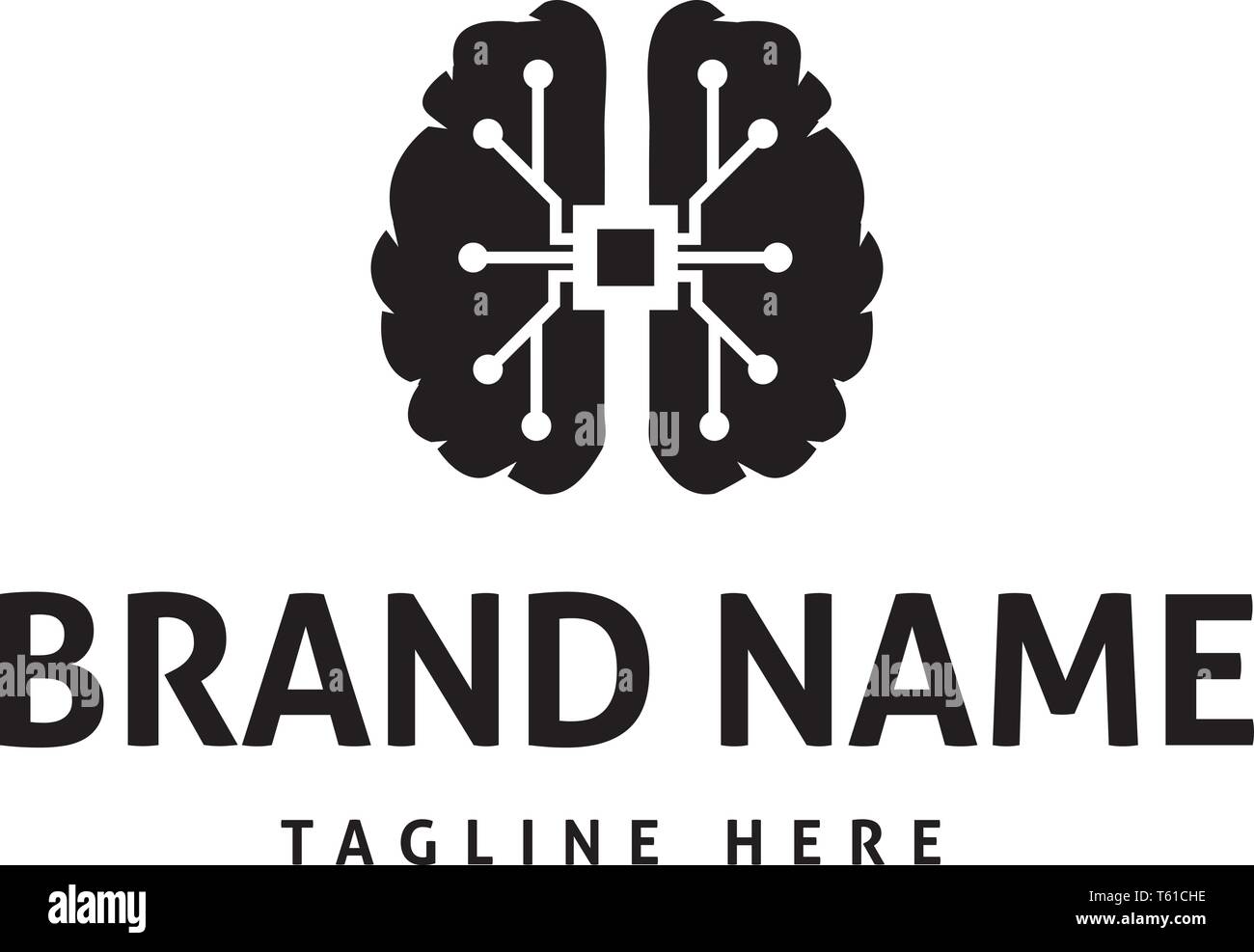 Brain Digital Black Abstract vector 4logo design Stock Vector Image ...