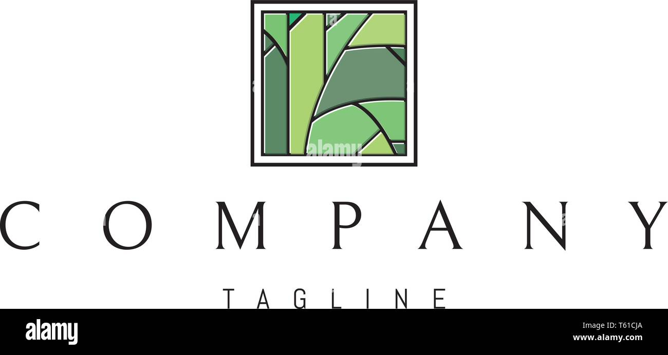 Tree Square Abstract Green vector logo 2 design Stock Vector Image ...