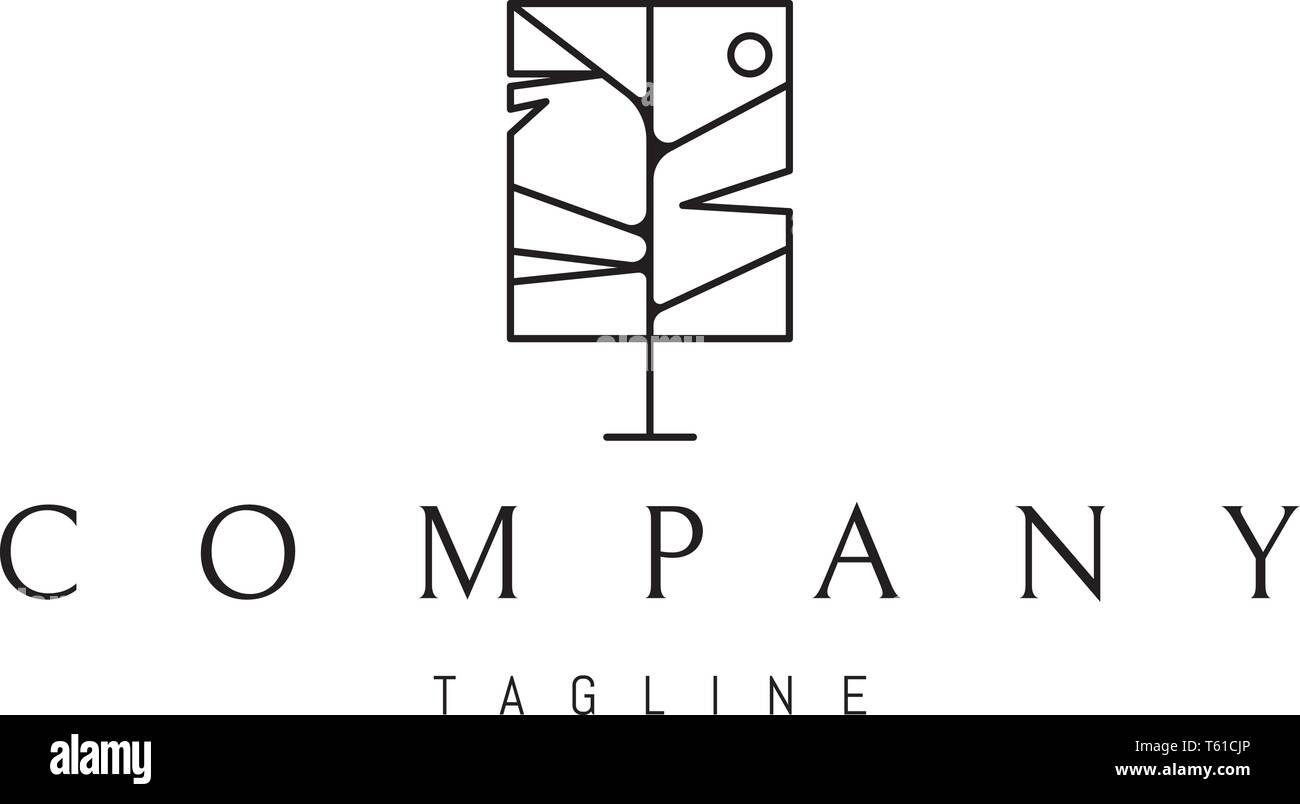 Square tree logo Black and White Stock Photos & Images - Alamy