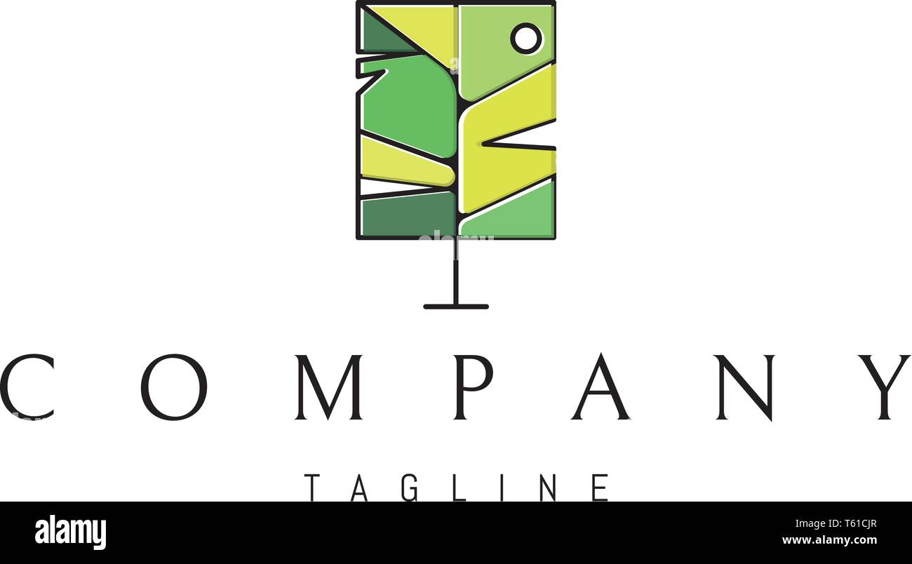 Tree Square Abstract Green vector logo design Stock Vector Image & Art ...