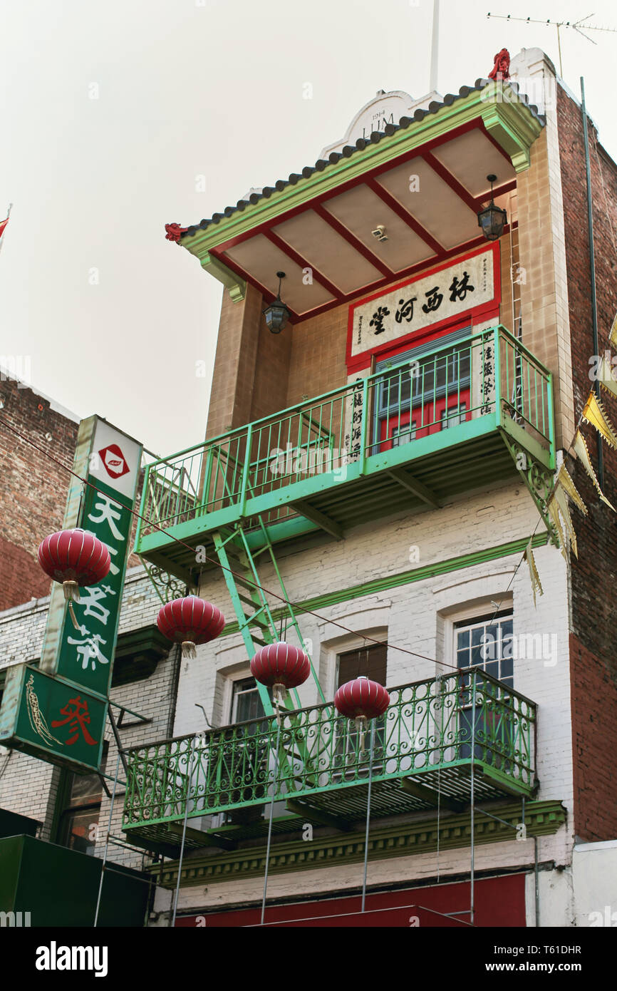 Colorful Chinatown scenery with traditional Chinese decor, architecture ...