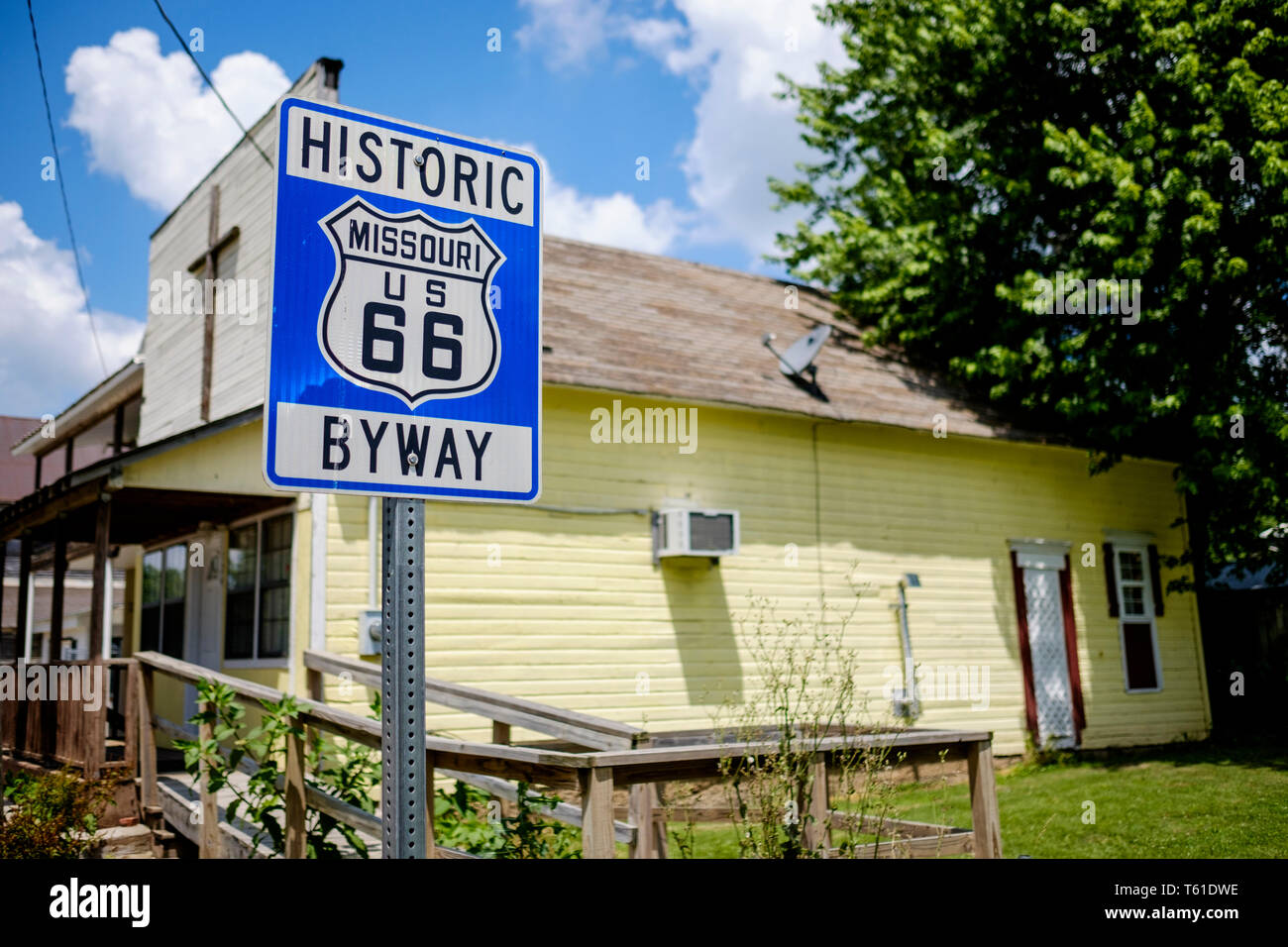 Historic U.S. Route 66 official traffic sign in Missouri, USA Stock ...