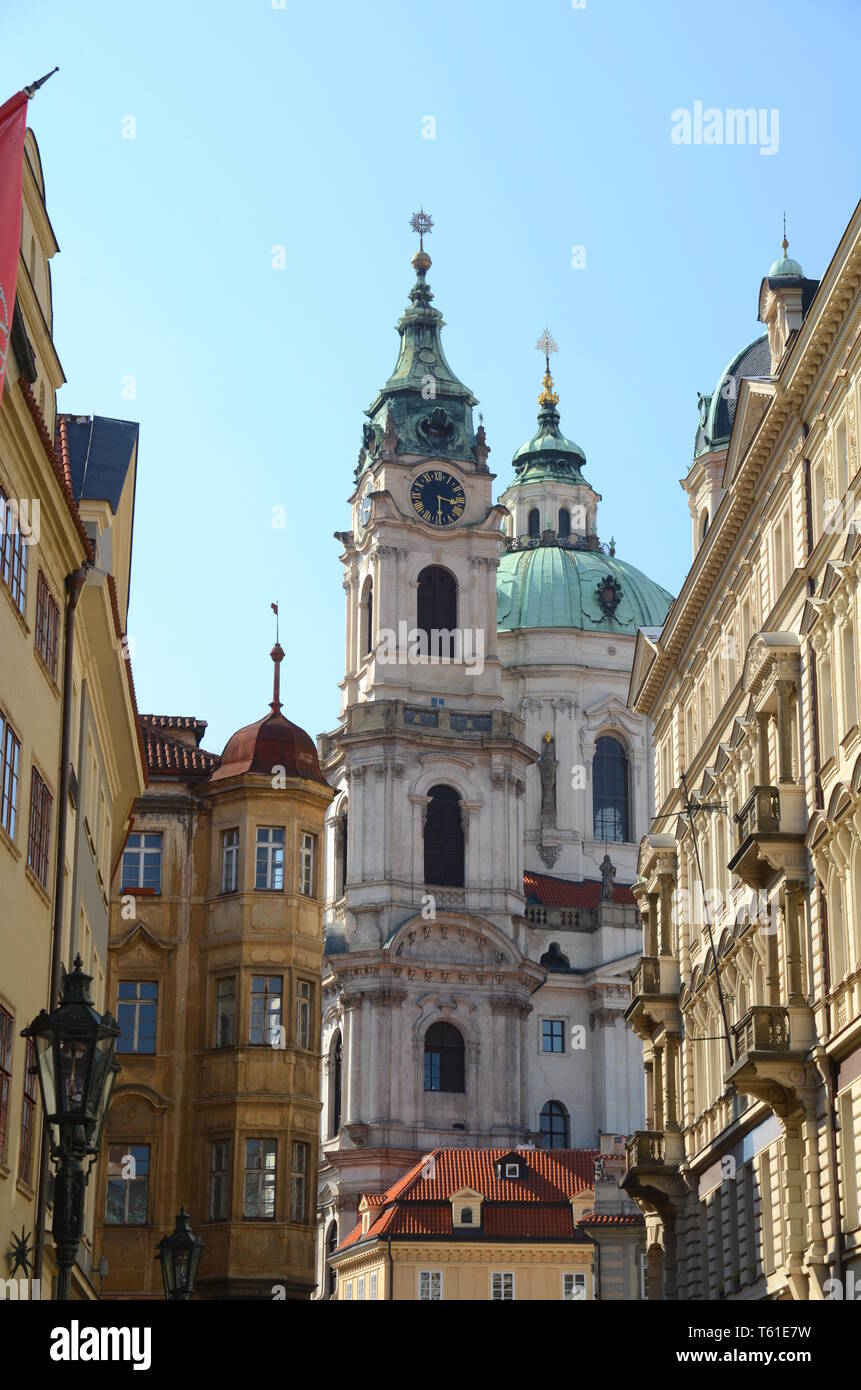 Mostecka Street and St. Nicholas Church in Prague Stock Photo - Alamy