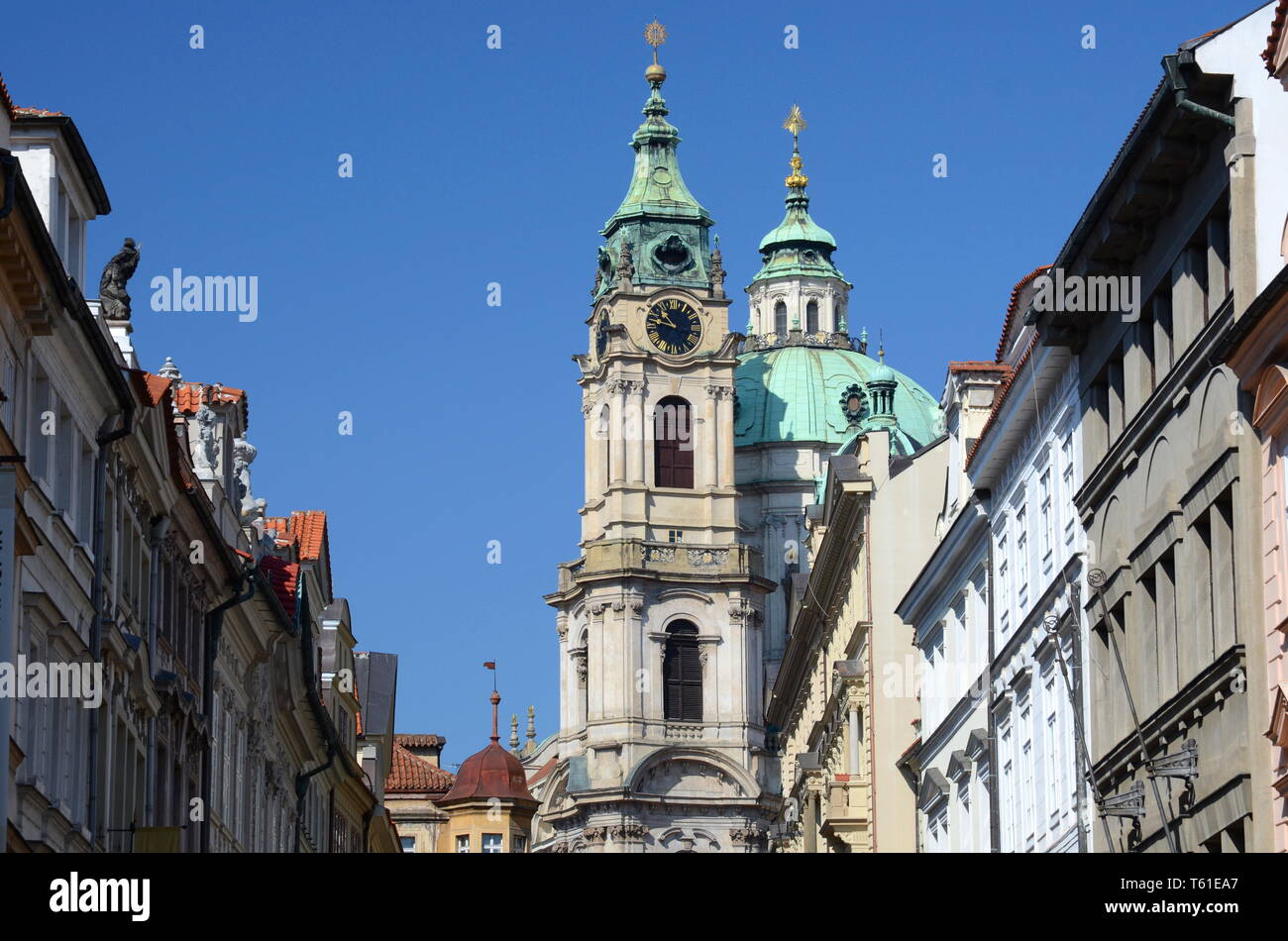 Mostecka Street and St. Nicholas Church in Prague Stock Photo - Alamy