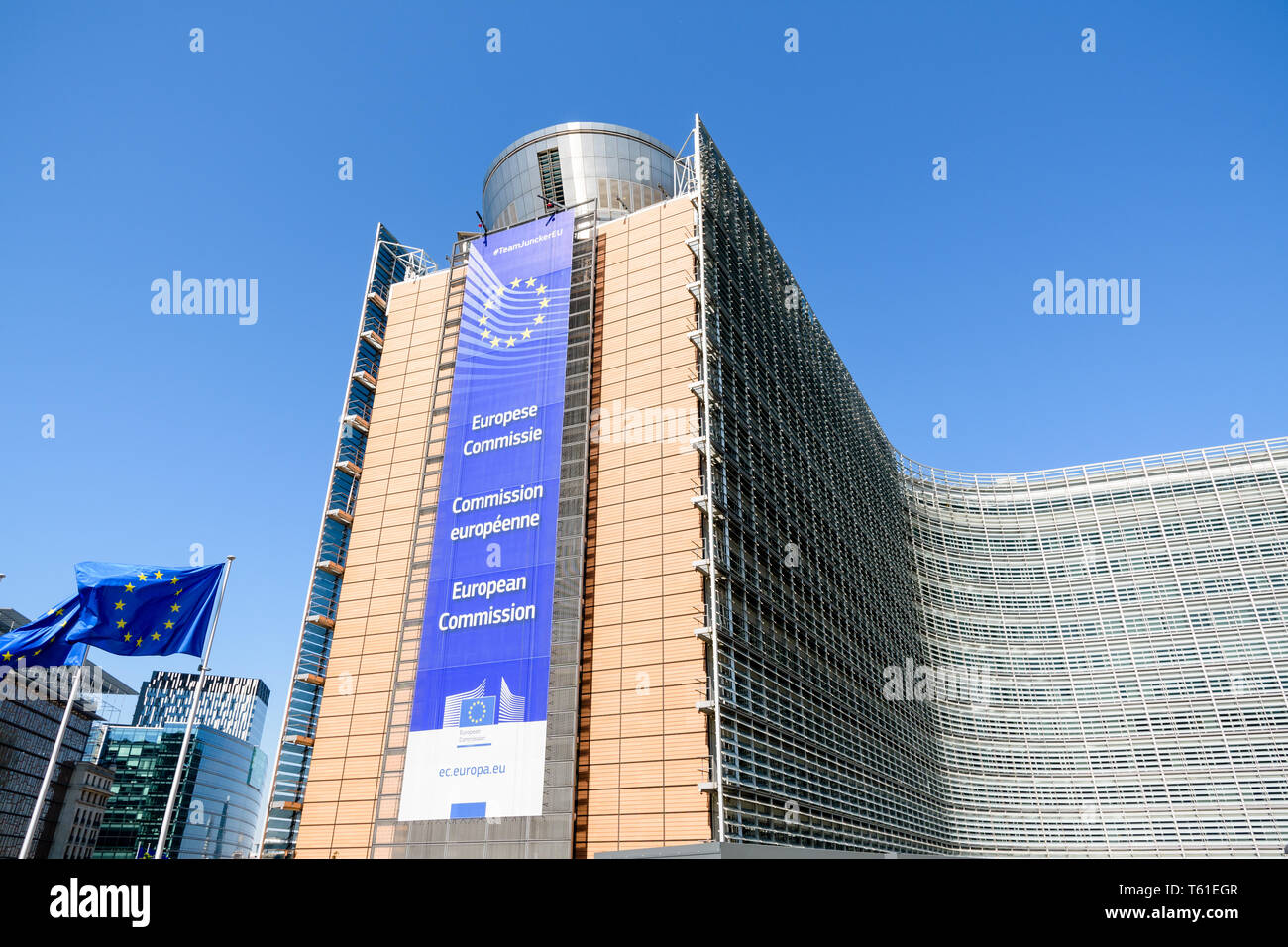 The berlaymont building is the seat of the european commission hi-res ...