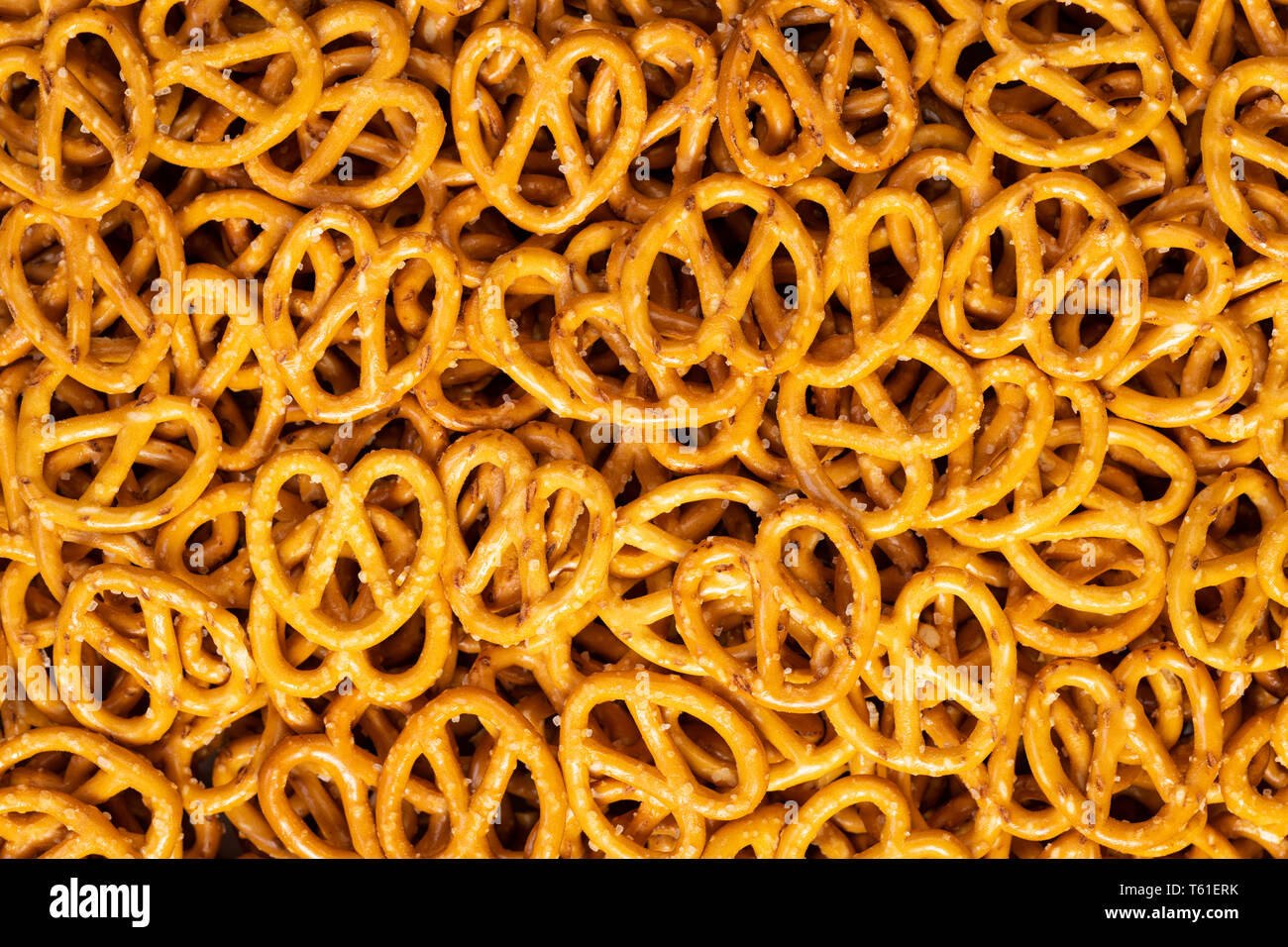 Food texture background of baked pretzels, top view Stock Photo - Alamy