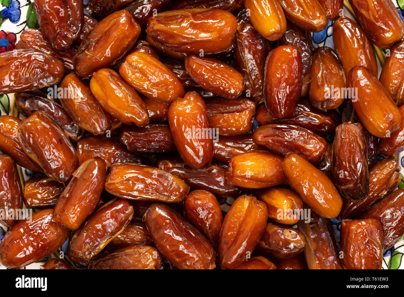 Food texture background of dried dates, top view Stock Photo - Alamy