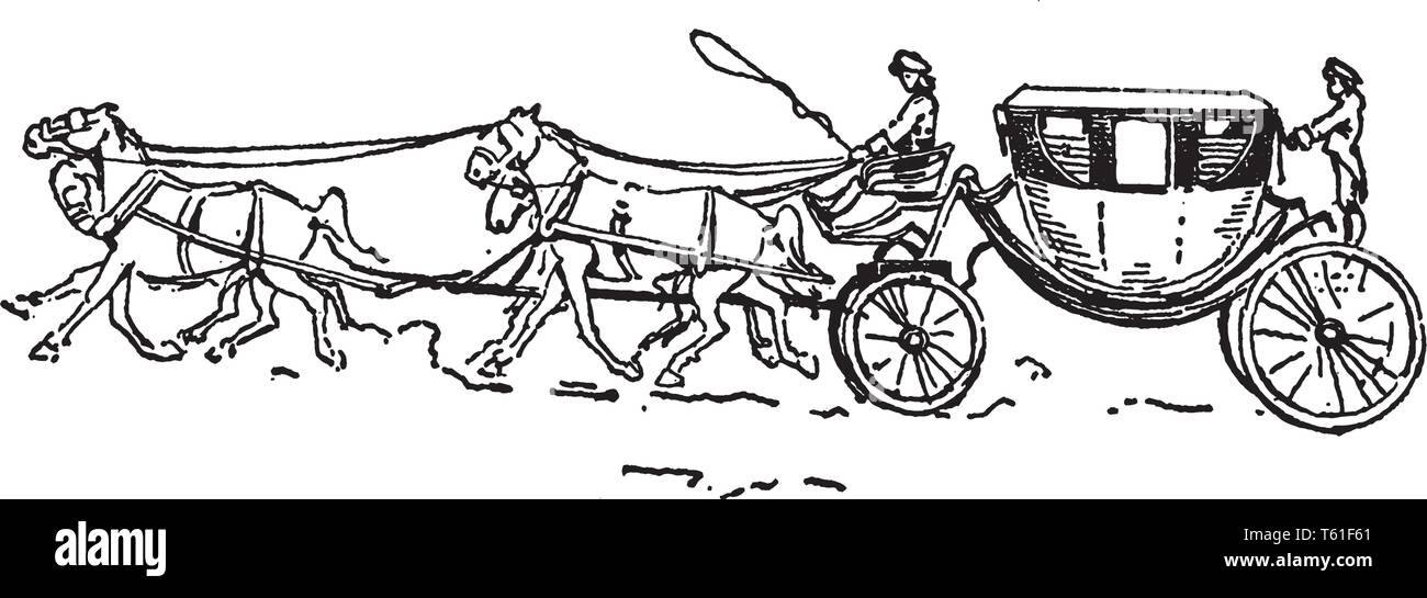 This illustration represents Washington Coach is a horse drawn carriage ...