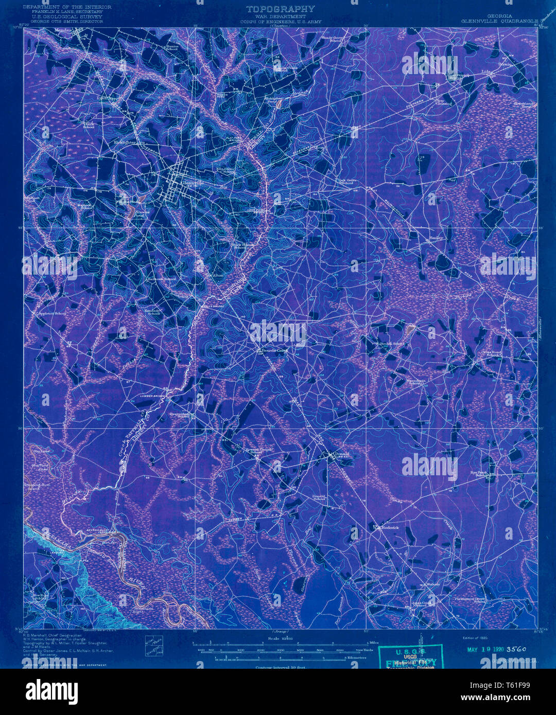 Map of georgia 1920 hi-res stock photography and images - Alamy