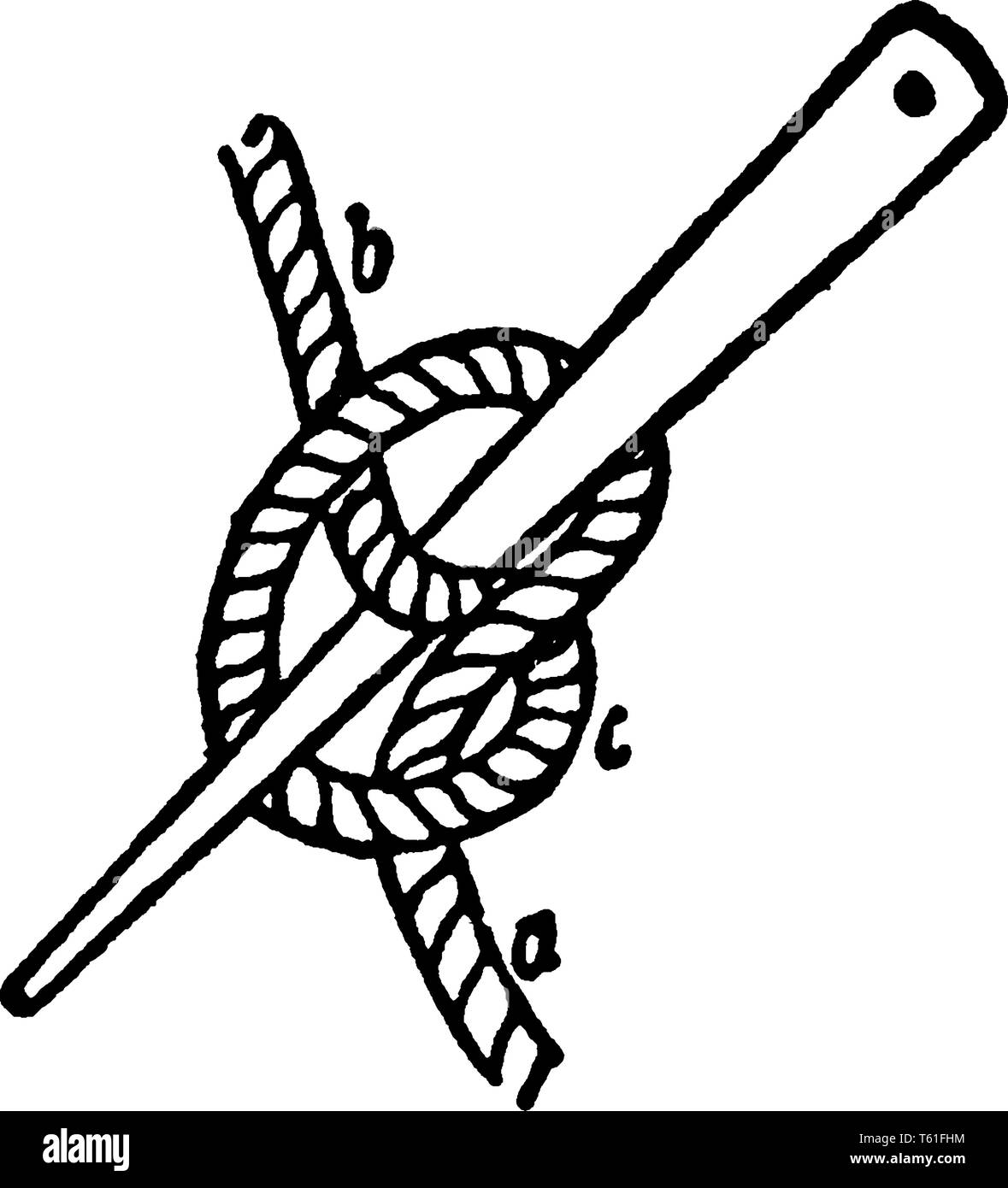 Marling spike Hitch which is used for tightening each turn of a seizing ...