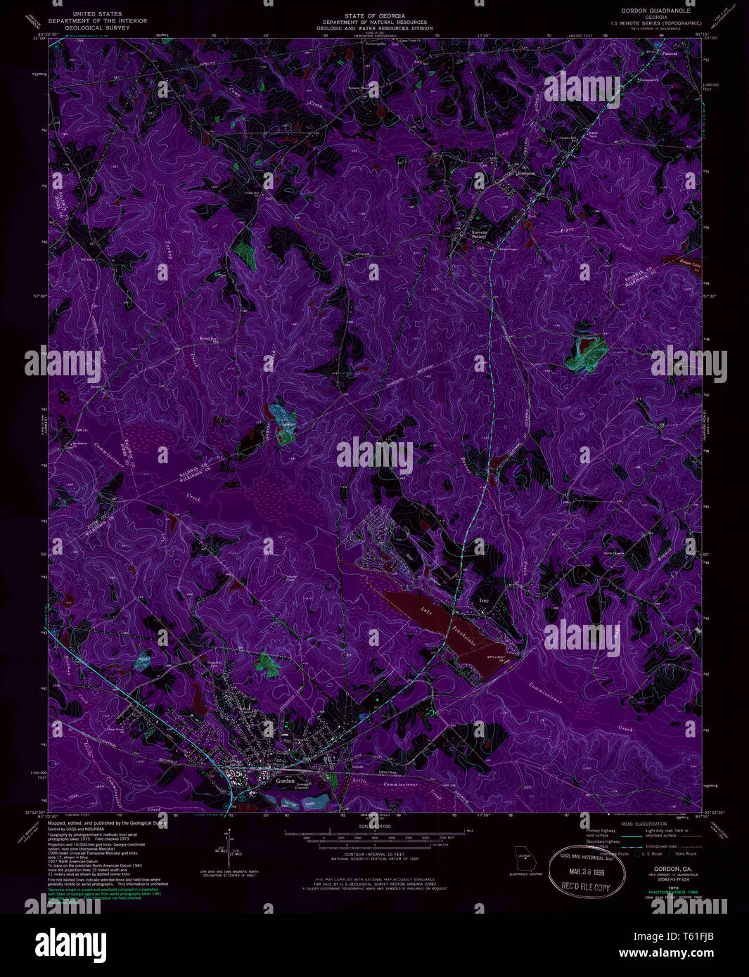 Gordon georgia map hi-res stock photography and images - Alamy