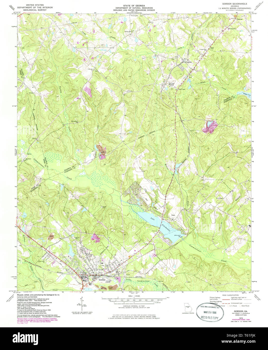 Gordon georgia map hi-res stock photography and images - Alamy