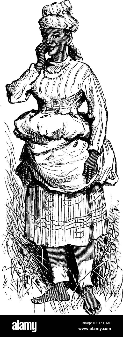 An African American slave who works as a field hand, vintage line ...