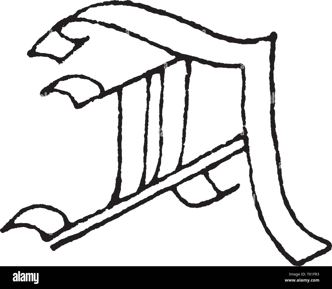 An old English letter A, vintage line drawing or engraving illustration ...